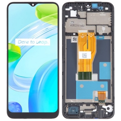 Realme C30s LCD Screen With Frame Touch Module Black - Cellspare