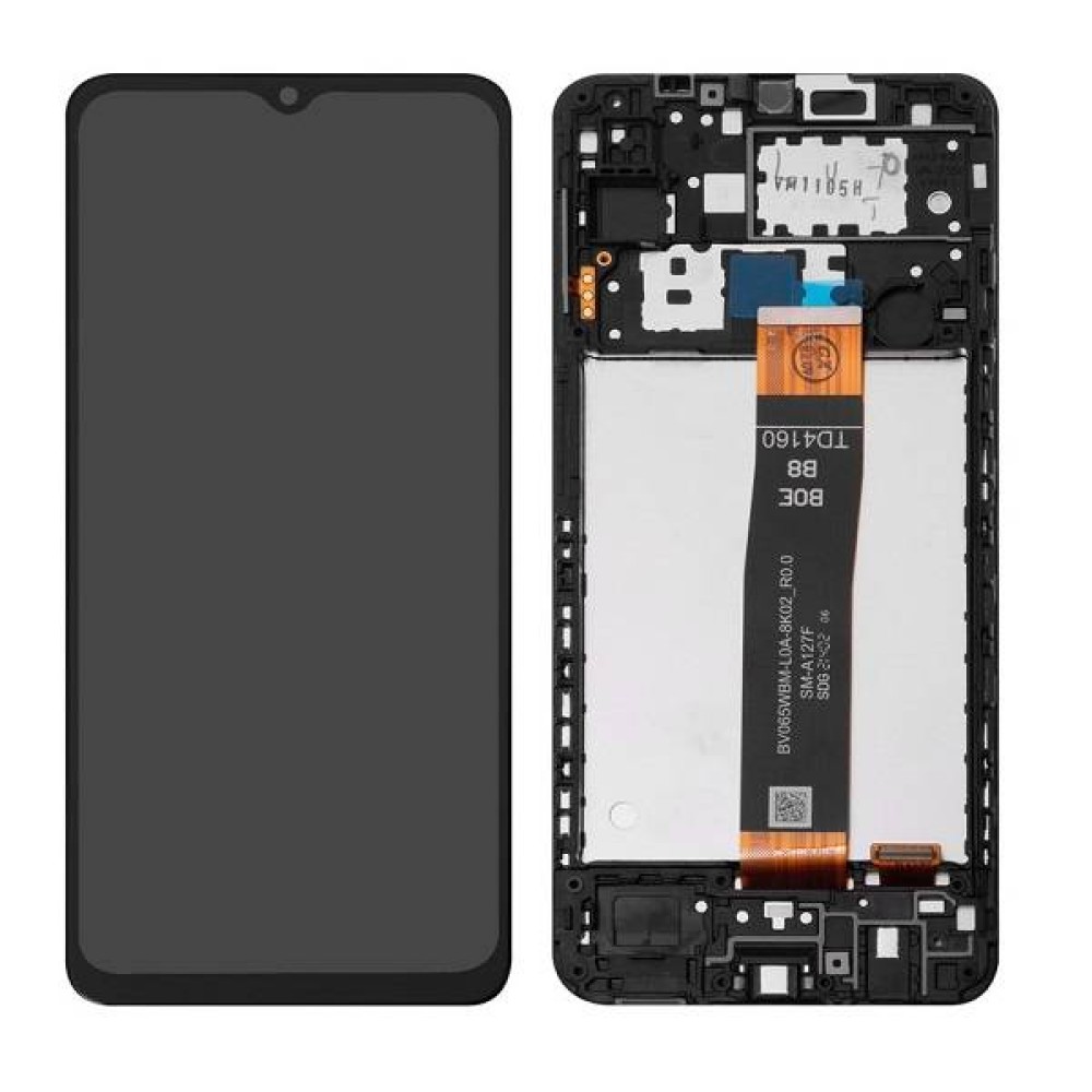 LCD Screen With Frame For Samsung Galaxy A12 Nacho Black | ORIGINAL