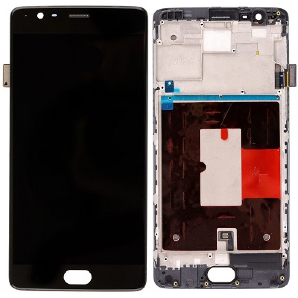 Oneplus 3T LCD Screen With Frame Black - Cellspare