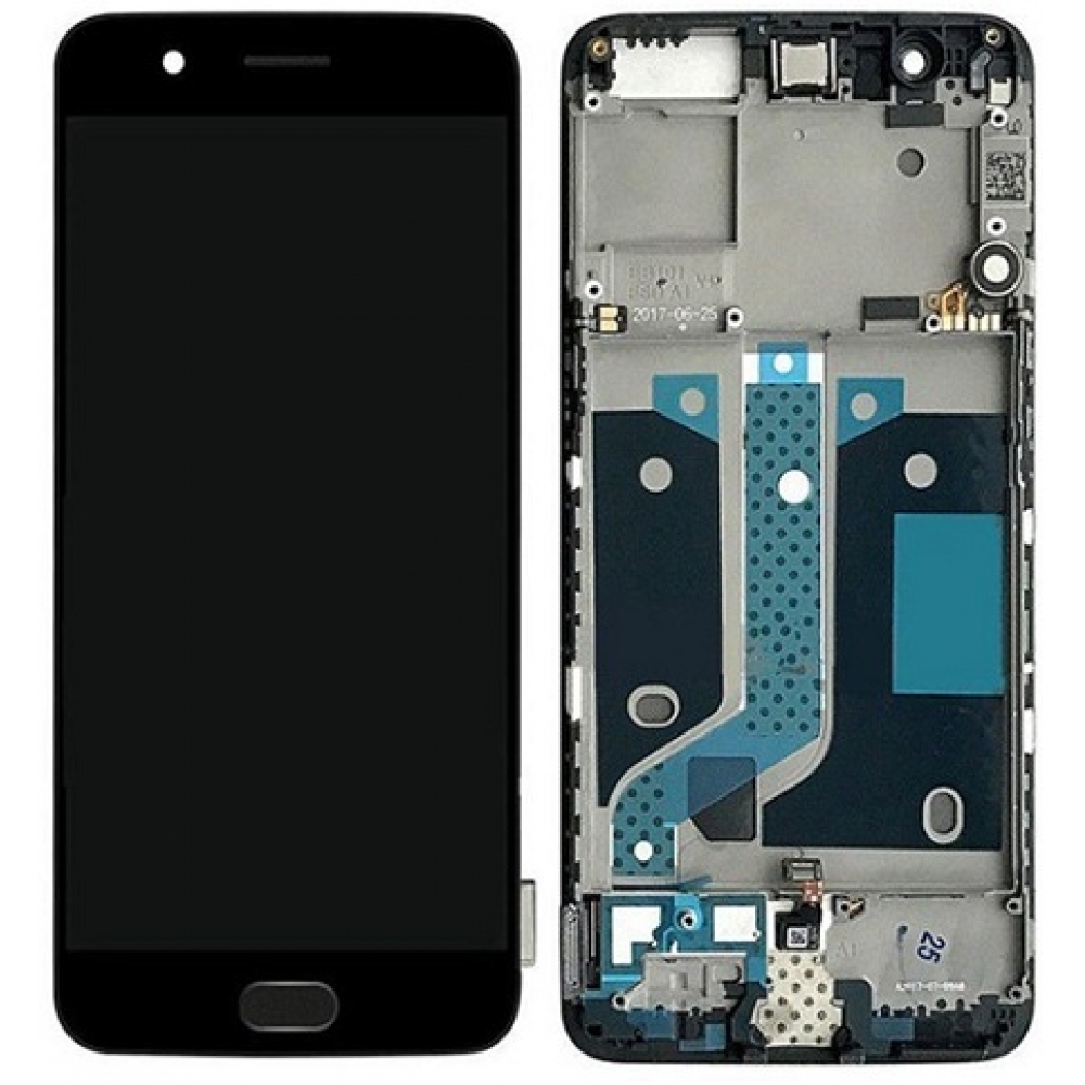 Oneplus 5 LCD Screen With Frame Module Black - Cellspare