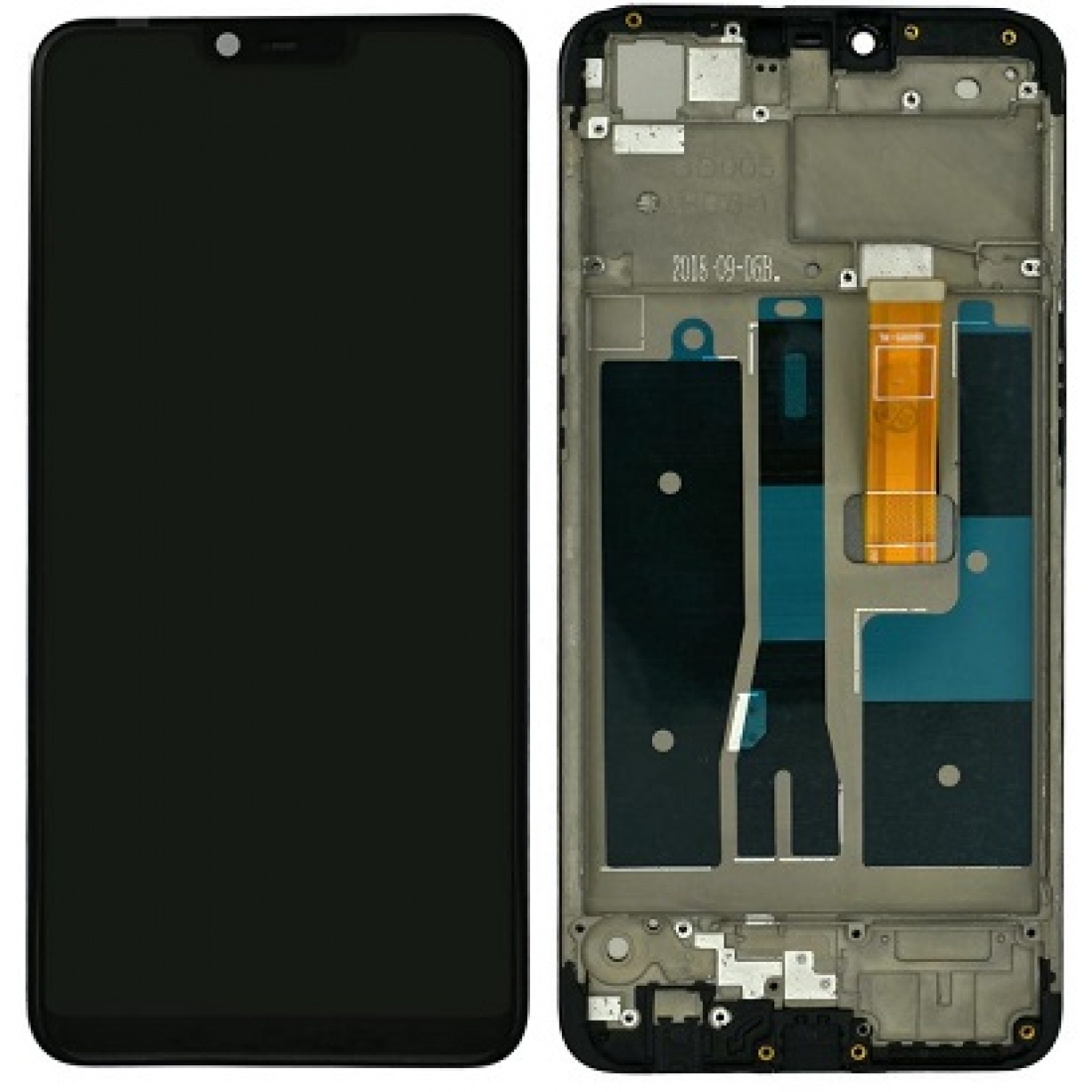 Oppo A3s LCD Screen With Frame Module Black - Cellspare
