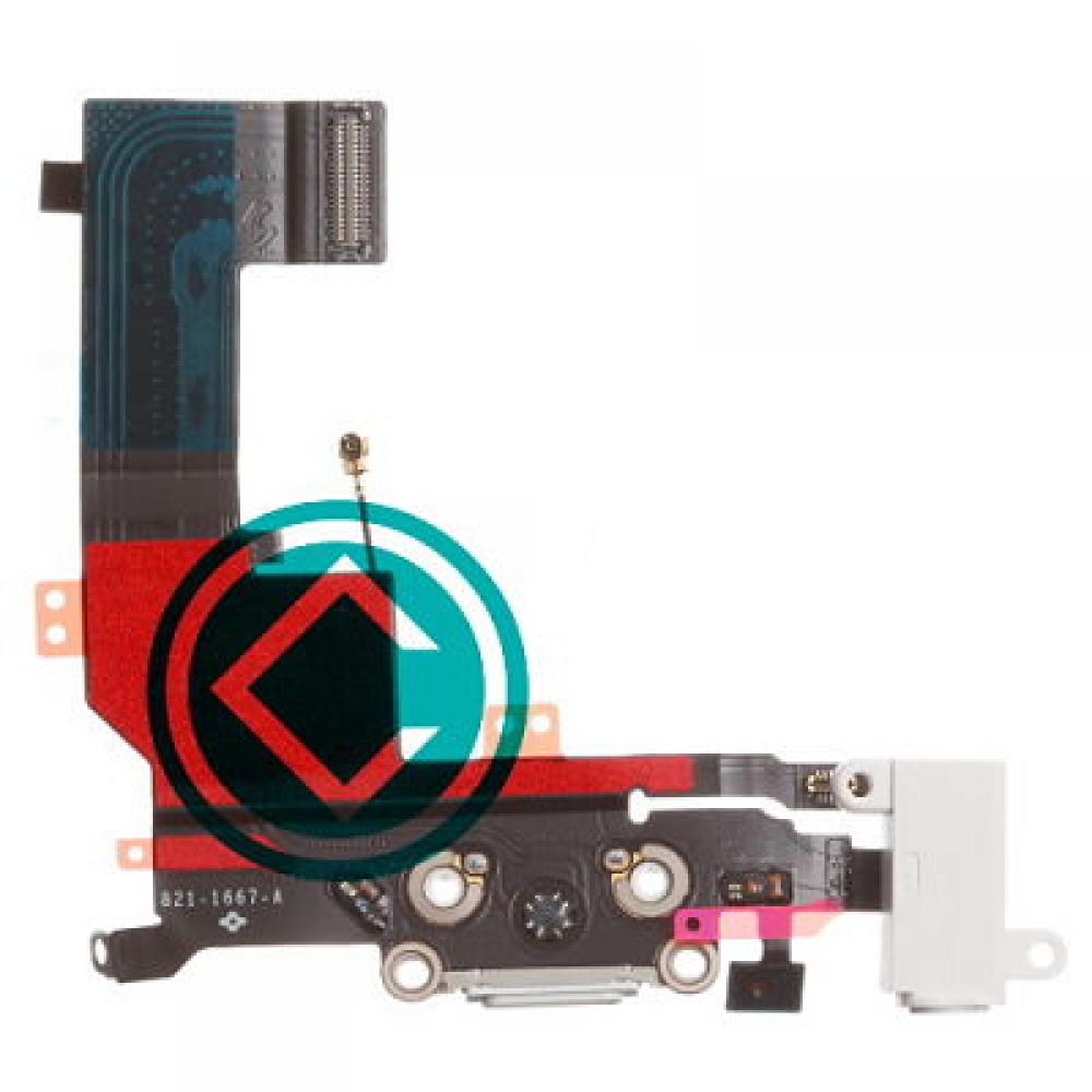 Apple iPhone 5S Charging Port Flex Cable Replacement White - Cellspare