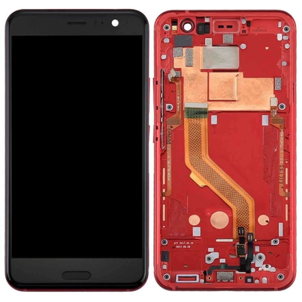 HTC U11 LCD Screen With Frame Red Display Best Price - Cellspare