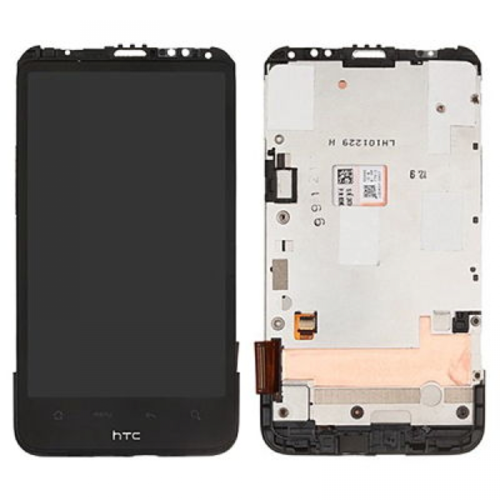 HTC Desire HD LCD Screen With Front Housing Replacement Black - Cellspare
