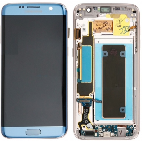Samsung Galaxy S7 Edge LCD Screen With Frame Blue - Cellspare