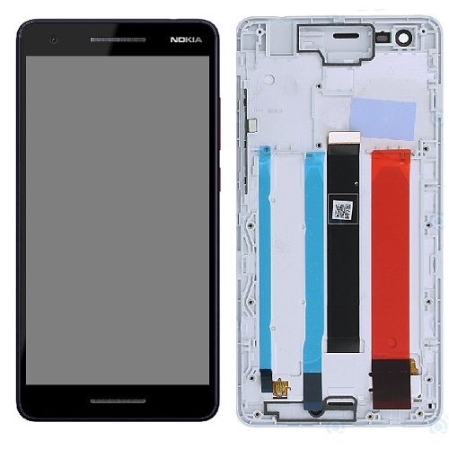 Nokia 2.1 LCD Screen With Frame Replacement Module Silver - Cellspare
